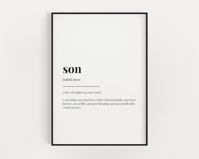 SON DEFINITION PRINT | Printable Wall Art | Instant Download ...