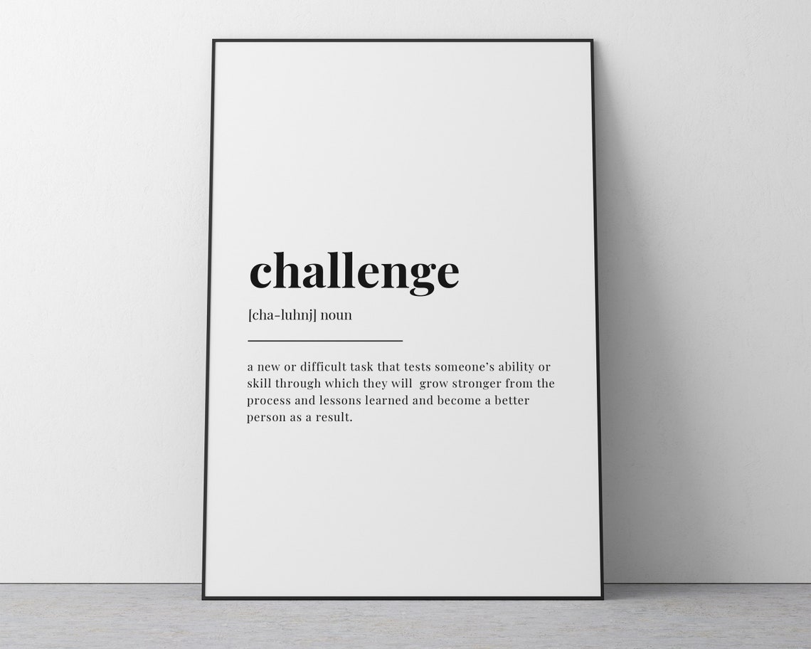 CHALLENGE DEFINITION MEANING Digital Download Printable - Etsy