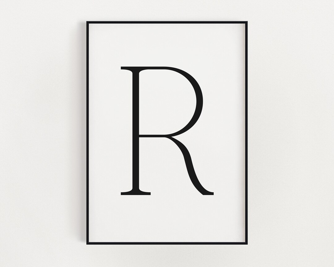Letter R Typography Wall Decor | Letter R Wall Art Print | Home Decor ...