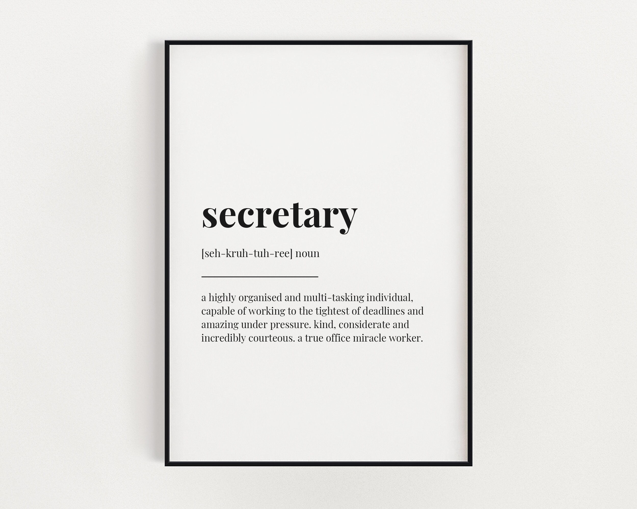 SECRETARY Definition Print, Wall Art Print, Definition Print, Quote ...