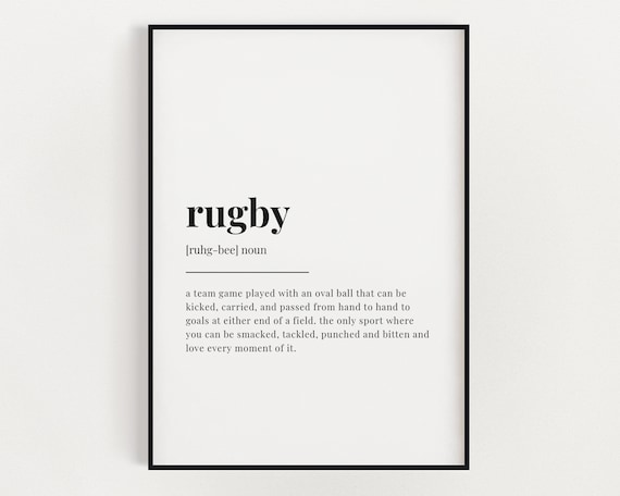 RUGBY DEFINITION PRINT Wall Art Print Rugby Print | Etsy