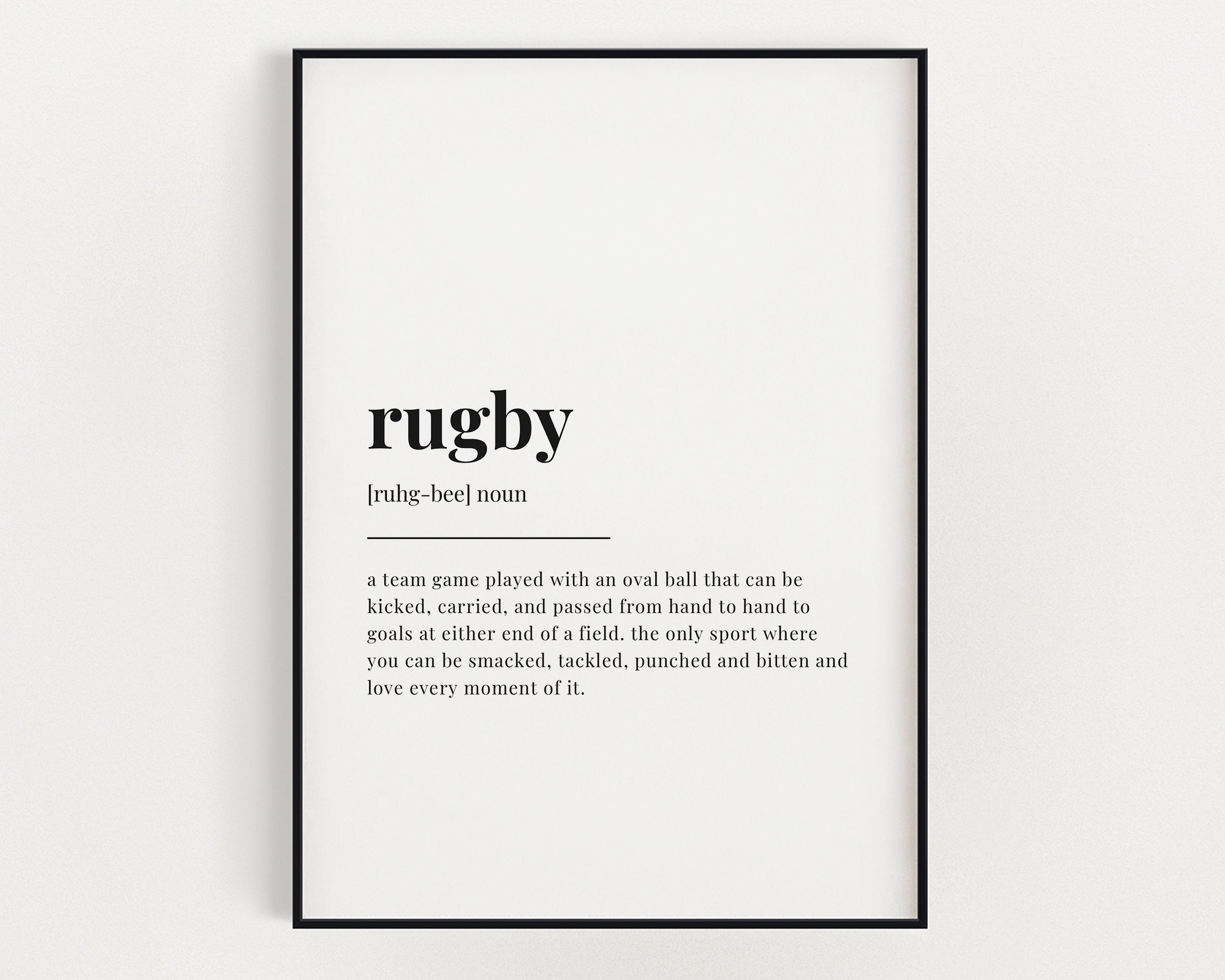 RUGBY DEFINITION PRINT Wall Art Print Rugby Print | Etsy