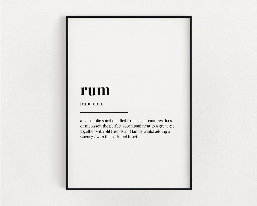 RUM DEFINITION MEANING | Digital Download | Printable Wall Art | Rum ...