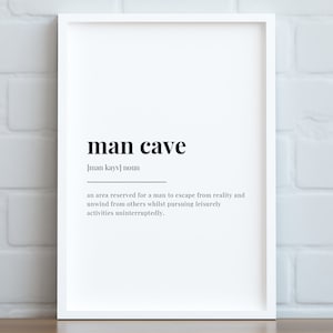 MAN CAVE DEFINITION Meaning | Printable Wall Art | Man Caveprint ...