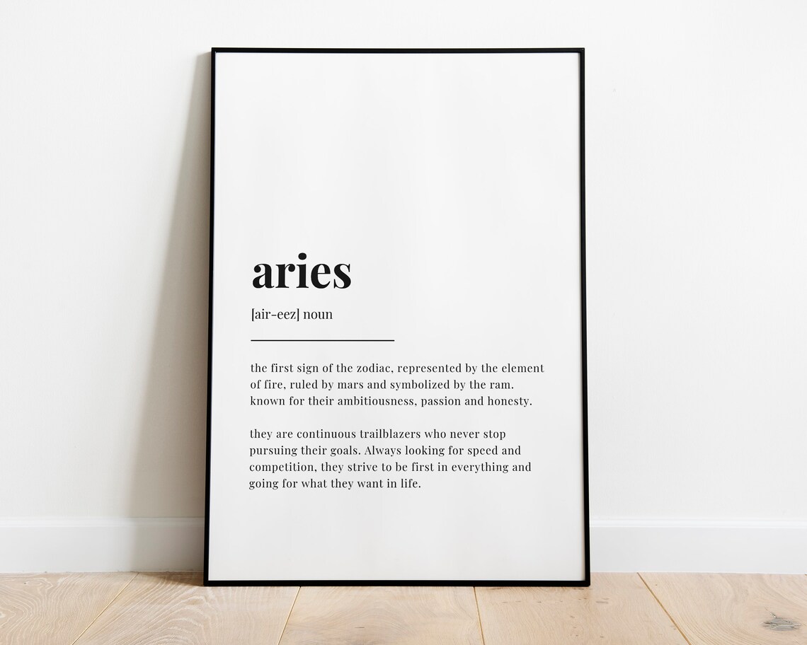 Instant Download Printable Wall Art Aries Definition Meaning - Etsy