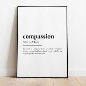 COMPASSION DEFINITION MEANING | Printable Wall Art | Compassion Print ...