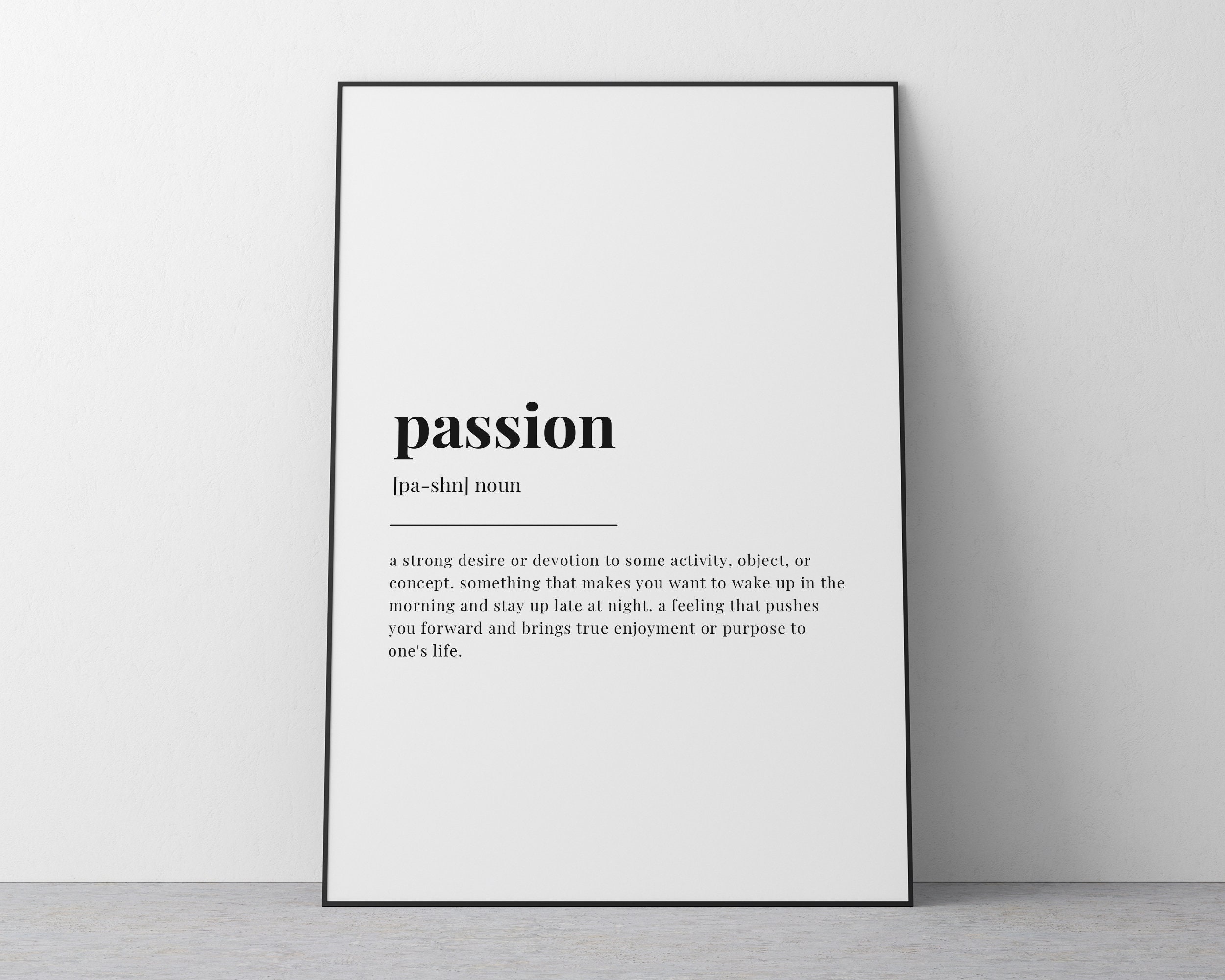 PASSION DEFINITION PRINT Wall Art Print Passion Print - Etsy