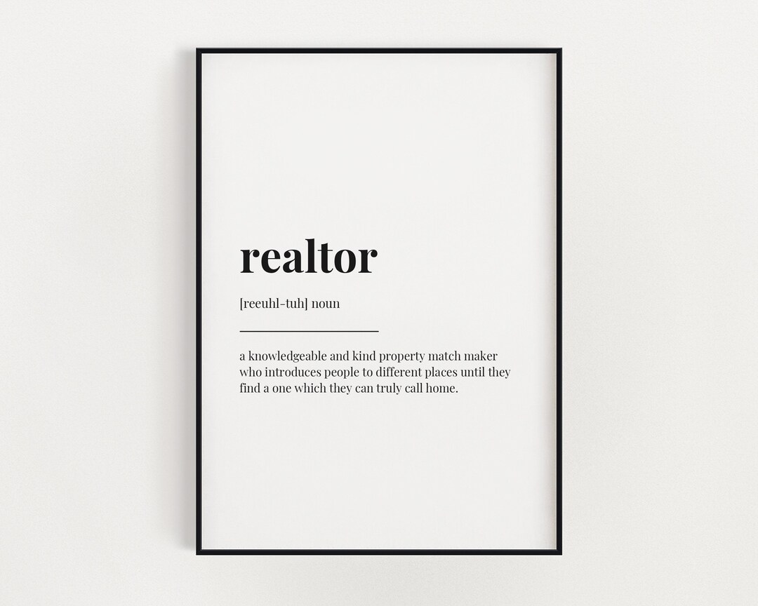 REALTOR DEFINITION PRINT, Digital Download, Printable Wall Art Quotes ...
