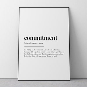 COMMITMENT DEFINITION PRINT | Wall Art Print | Commitment Print | Definition Print | Quote Print ...