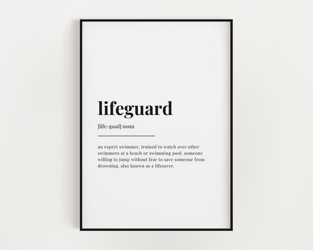 LIFEGUARD DEFINITION MEANING Digital Download Printable Wall Art ...