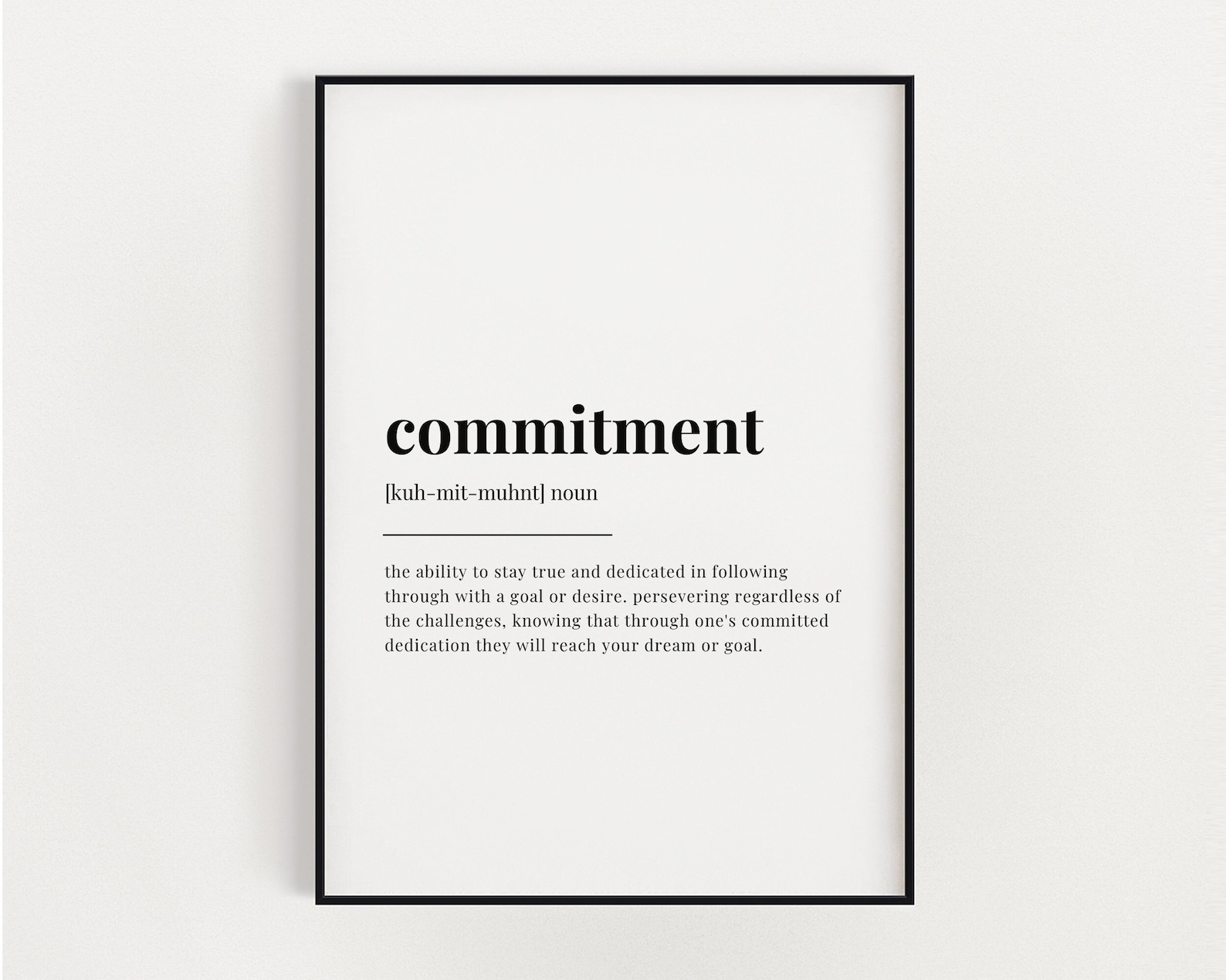 COMMITMENT DEFINITION PRINT | Wall Art Print | Commitment Print ...