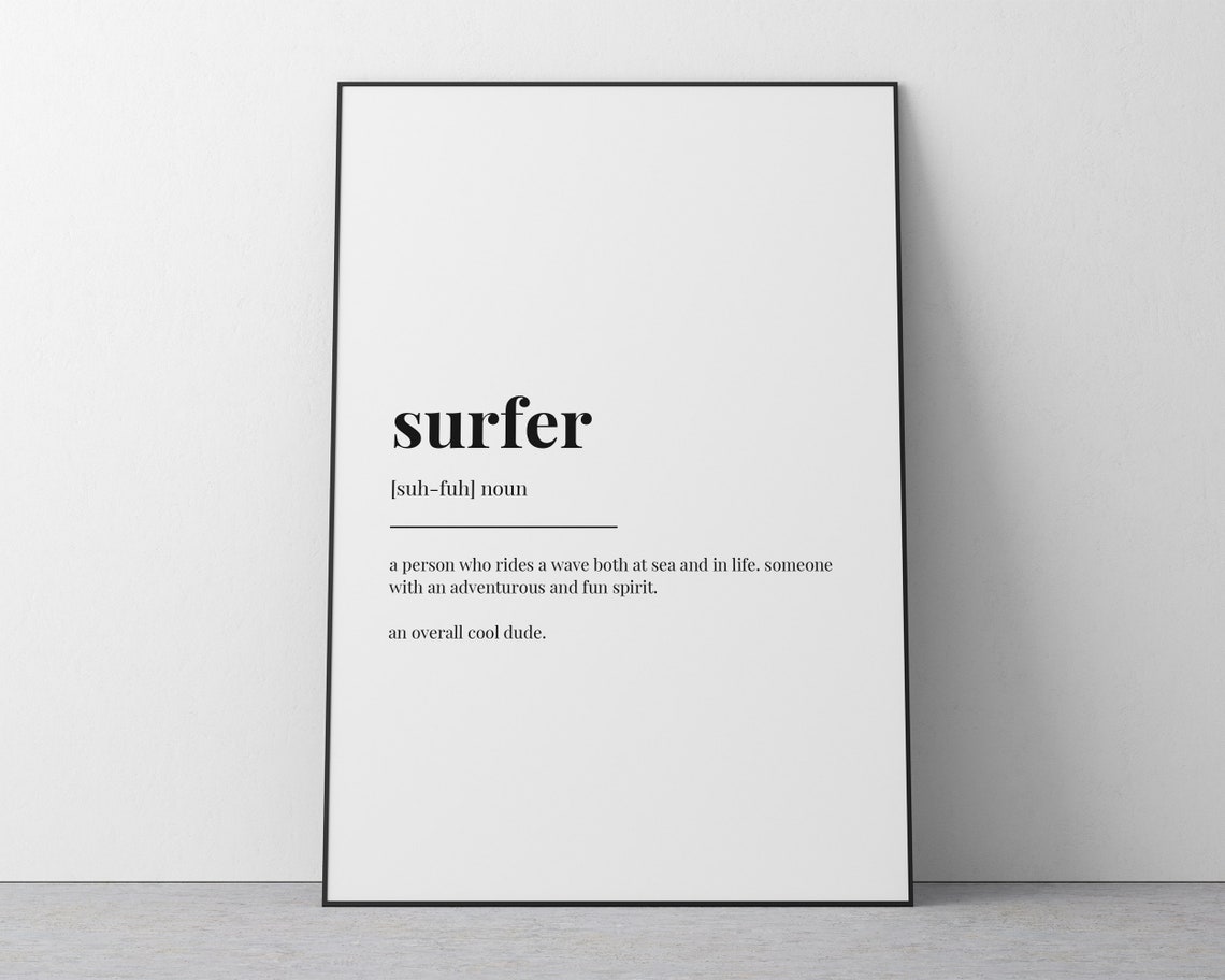 SURFER DEFINITION PRINT Digital Download Printable Wall | Etsy