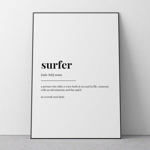 SURFER DEFINITION PRINT | Digital Download | Printable Wall Art ...