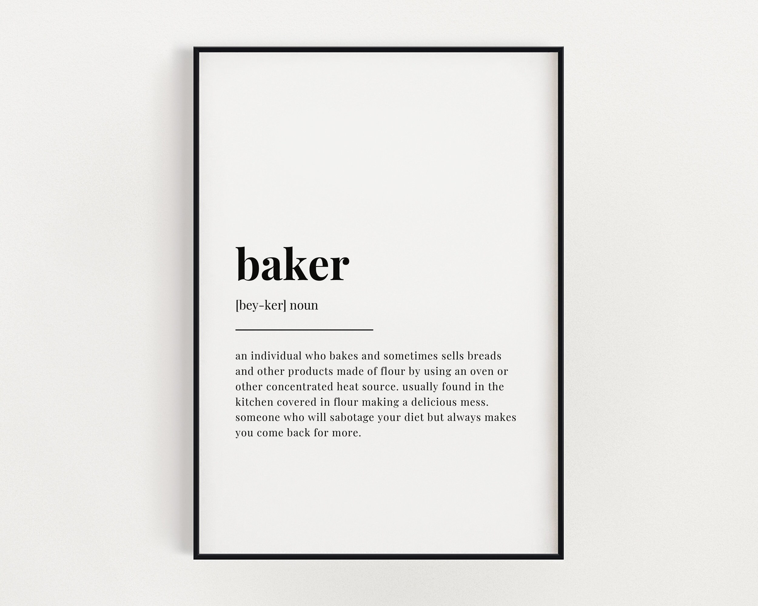 BAKER DEFINITION MEANING | Digital Download | Printable Wall Art ...
