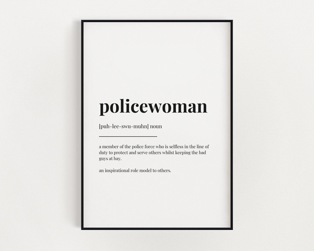 POLICEWOMAN DEFINITION PRINT, Digital Download, Printable Wall Art ...
