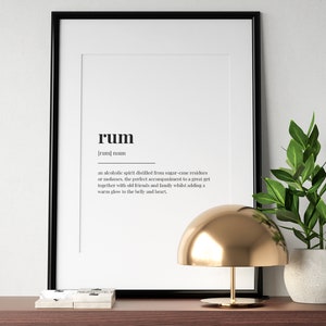 RUM DEFINITION MEANING | Digital Download | Printable Wall Art | Rum ...