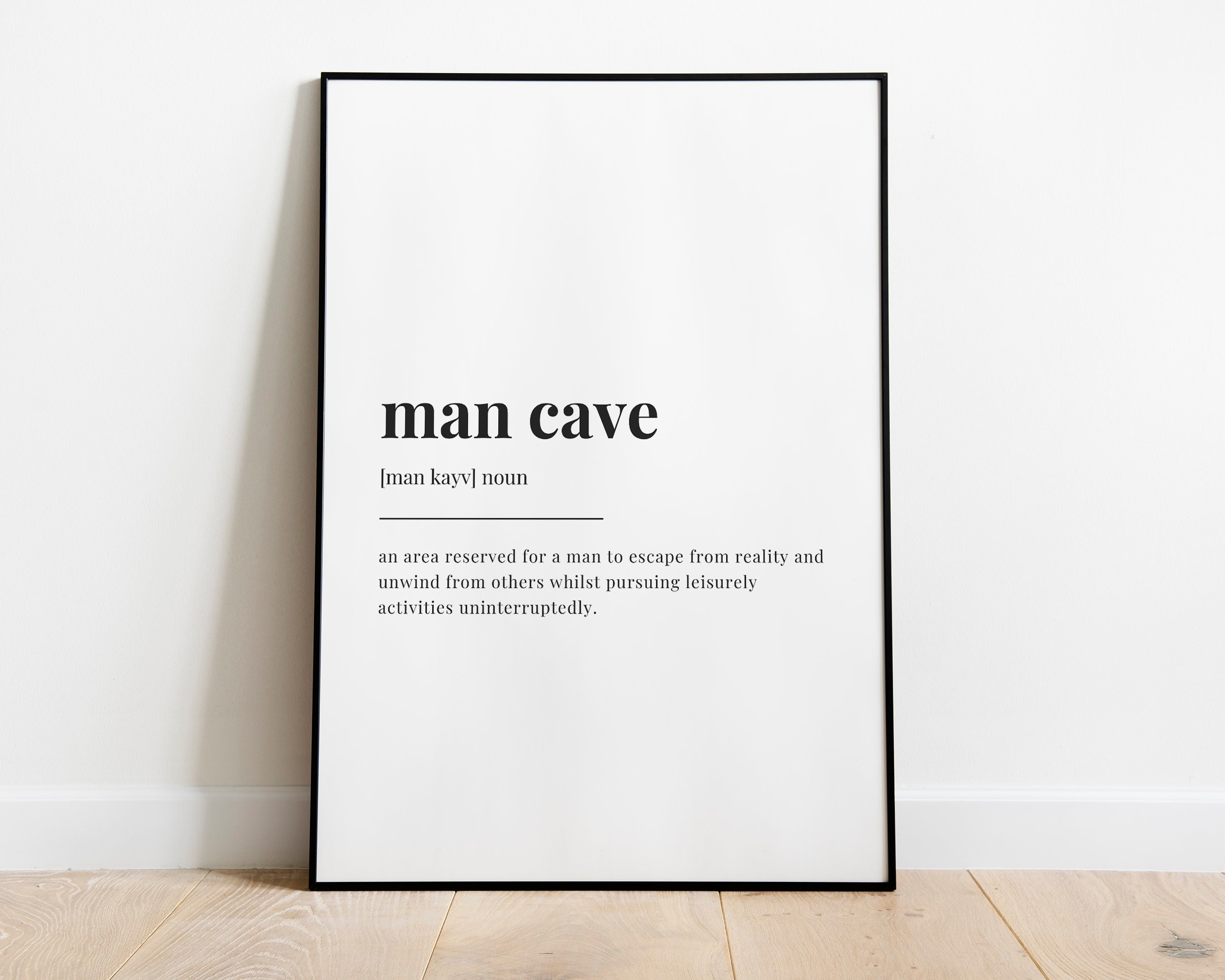 MAN CAVE DEFINITION Meaning | Printable Wall Art | Man Caveprint ...