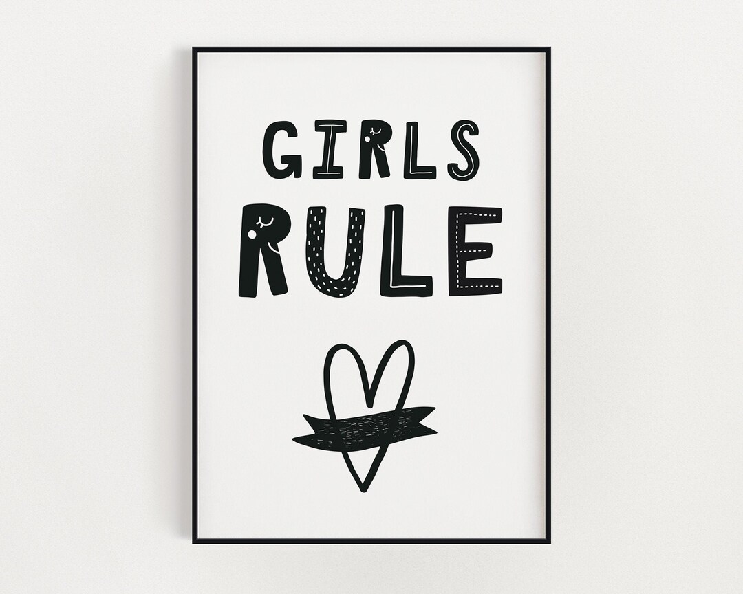 GIRLS RULE PRINT, Nursery Décor, Printable Art, Baby Girl Nursery, Wall ...