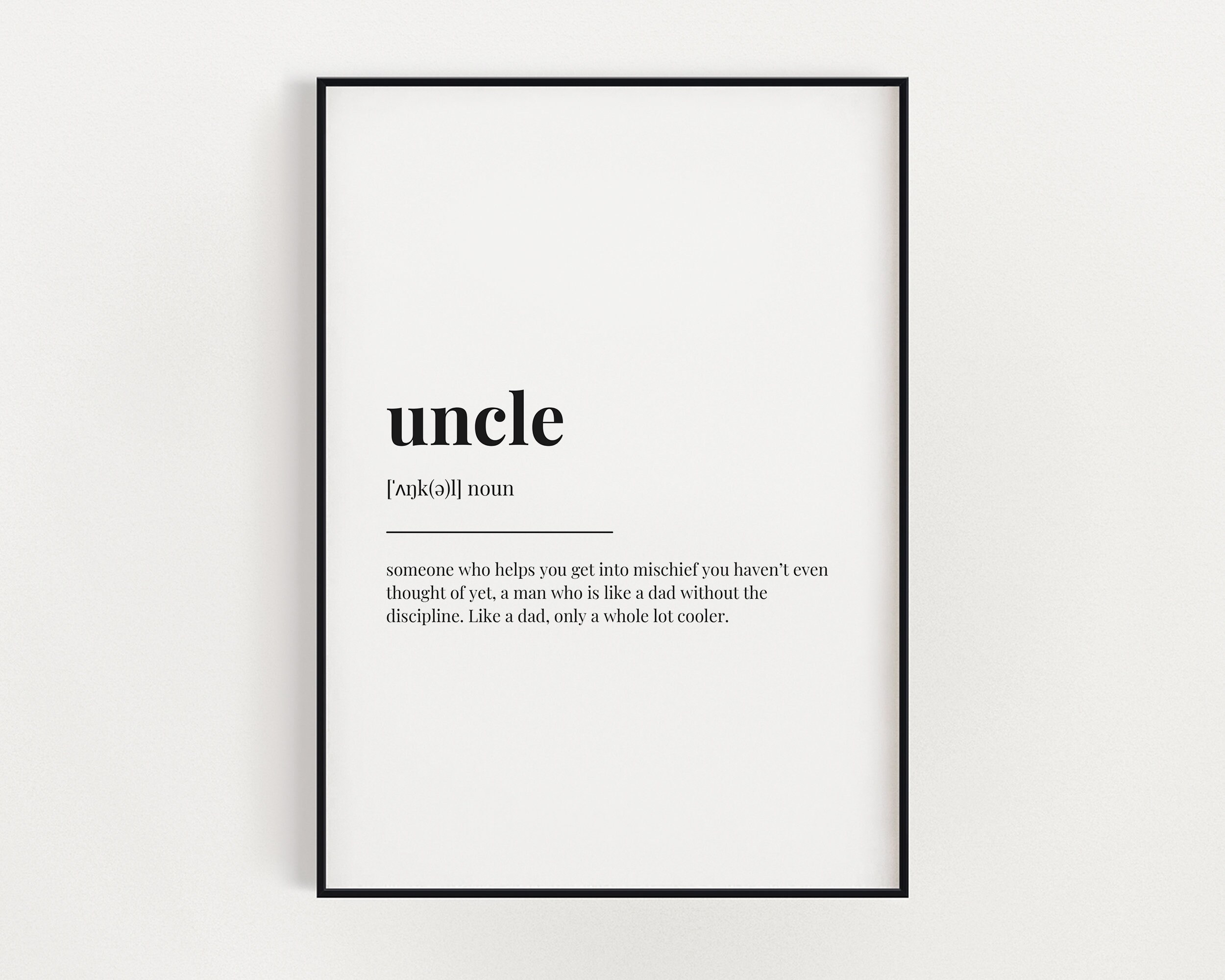 UNCLE DEFINITION MEANING Printable Wall Art Uncle Gift - Etsy