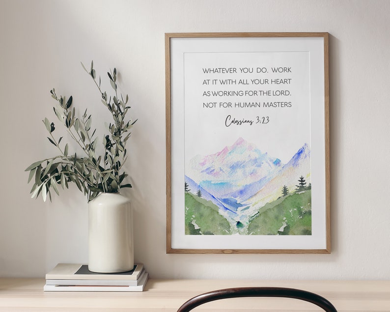 COLOSSIANS 3:23, Printable Scripture Wall Art, Digital Download ...