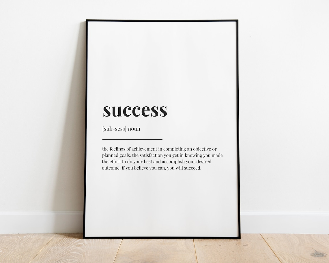 SUCCESS DEFINITION MEANING Printable Wall Art Motivational - Etsy