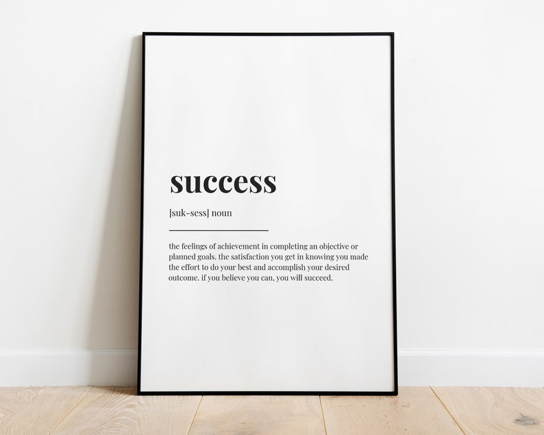 SUCCESS DEFINITION MEANING | Printable Wall Art | Motivational Print ...
