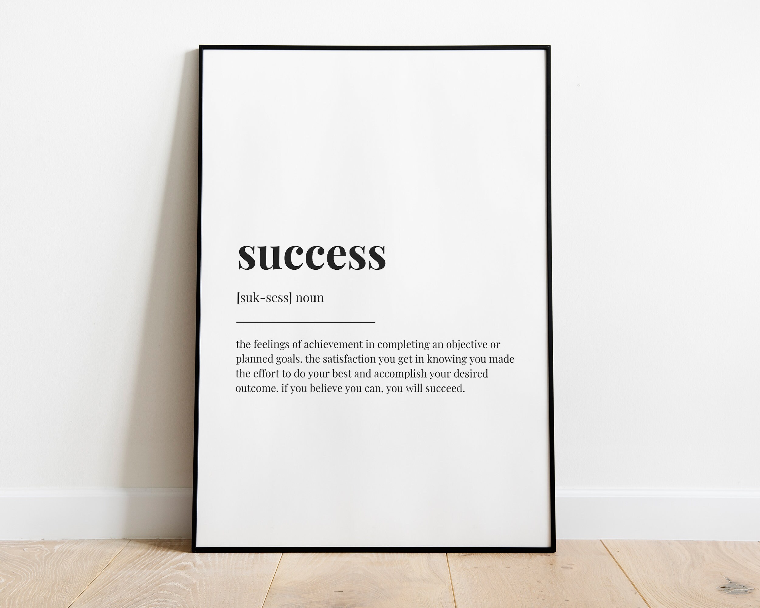 SUCCESS DEFINITION MEANING Printable Wall Art Motivational | Etsy