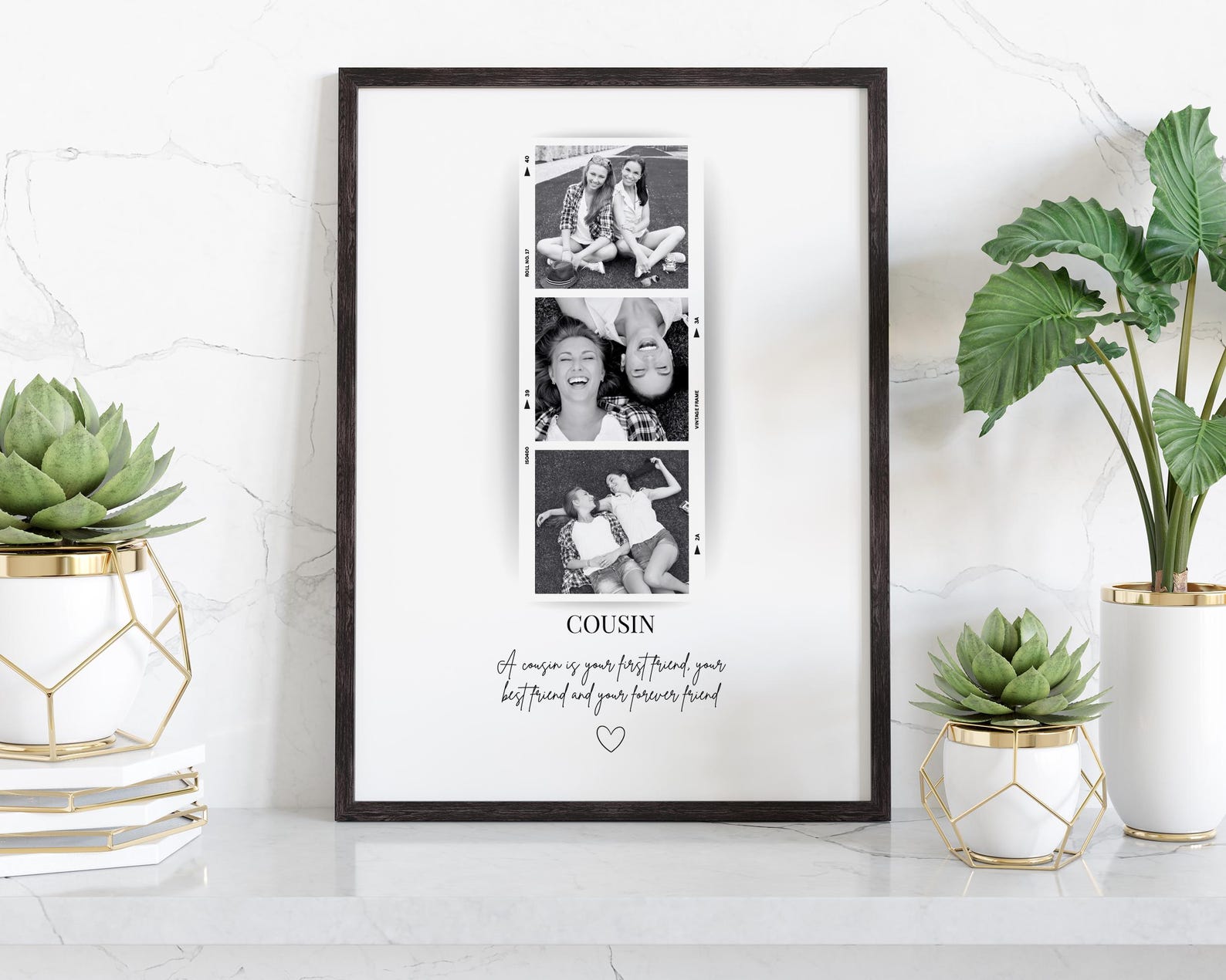 PERSONALISED COUSIN PHOTO Print, Wall Art Print, Cousin Gift, Cousin ...