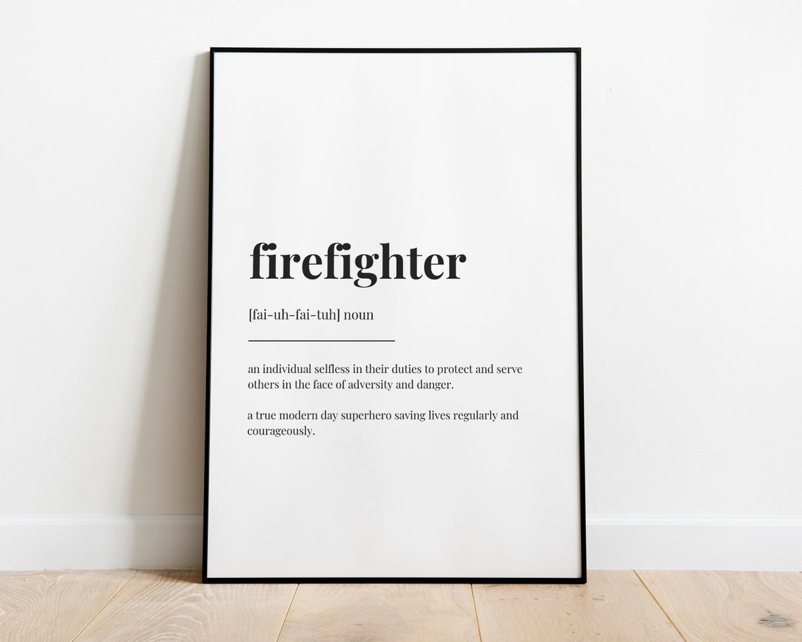 FIREFIGHTER DEFINITION PRINT | Digital Download | Printable Wall Art ...