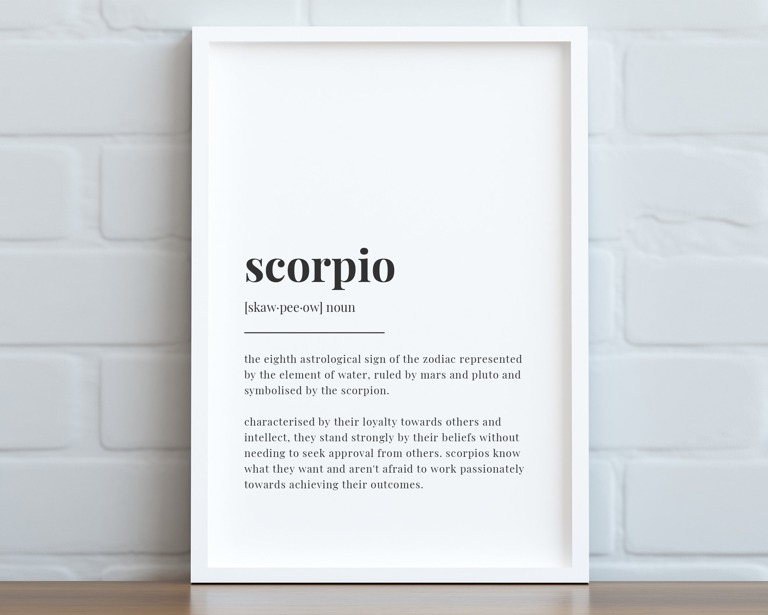 SCORPIO DEFINITION PRINT Wall Art Print Scorpio Print - Etsy