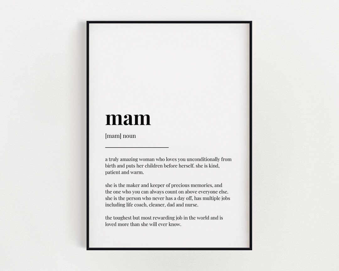 MAM DEFINITION PRINT | Wall Art Print | Mam Print | Definition Print ...
