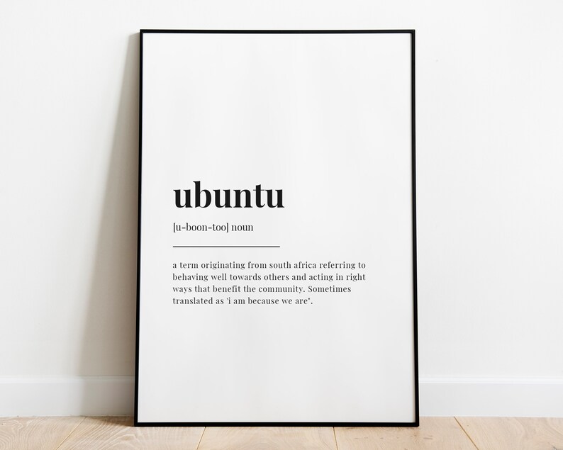 UBUNTU DEFINITION PRINT Wall Art Print Ubuntu Print - Etsy