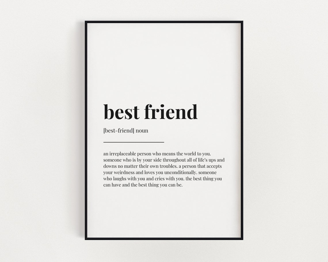 BEST FRIEND DEFINITION Meaning | Printable Wall Art | Best Friend Gift ...