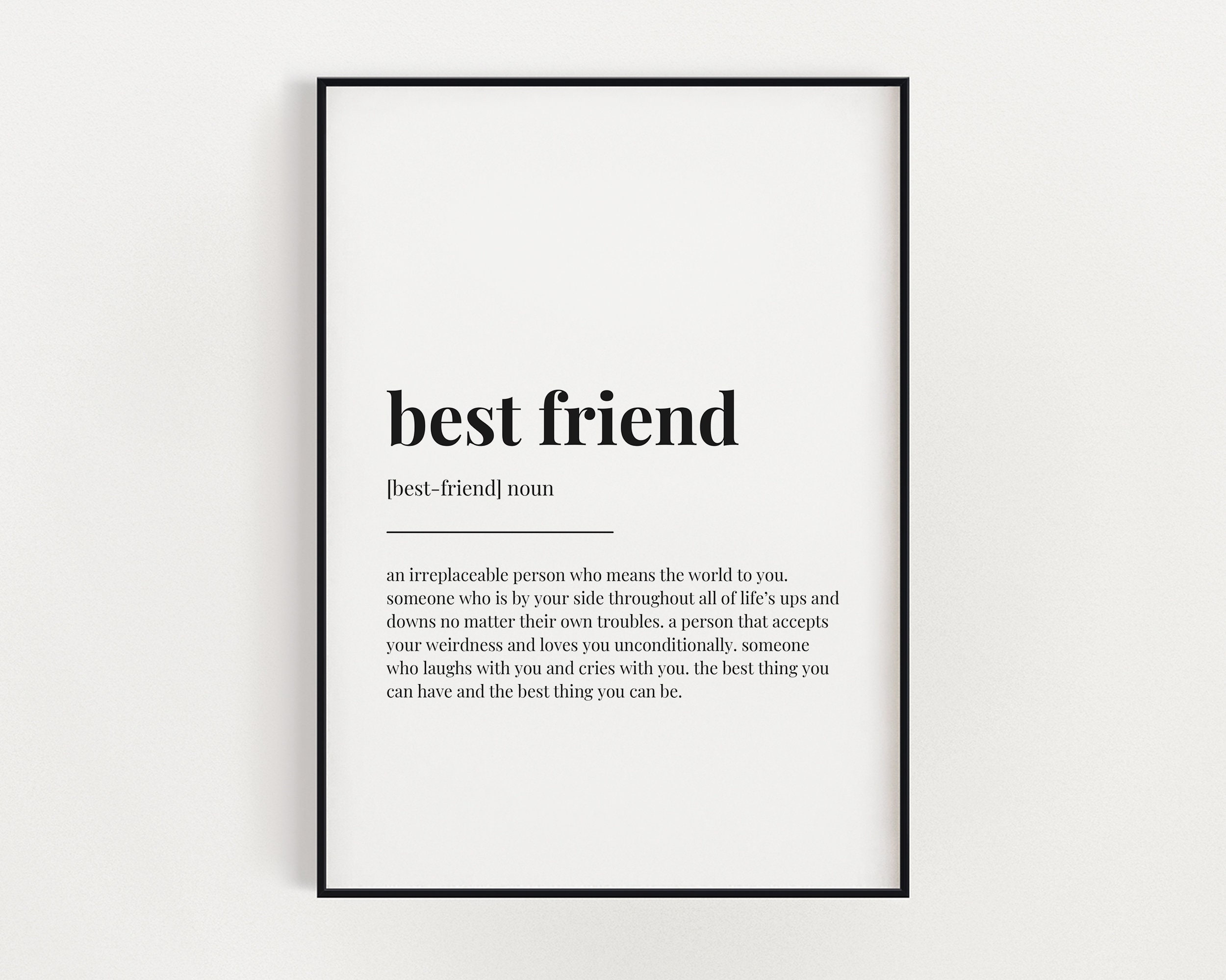 BEST FRIEND DEFINITION Meaning Printable Wall Art Best Etsy Australia