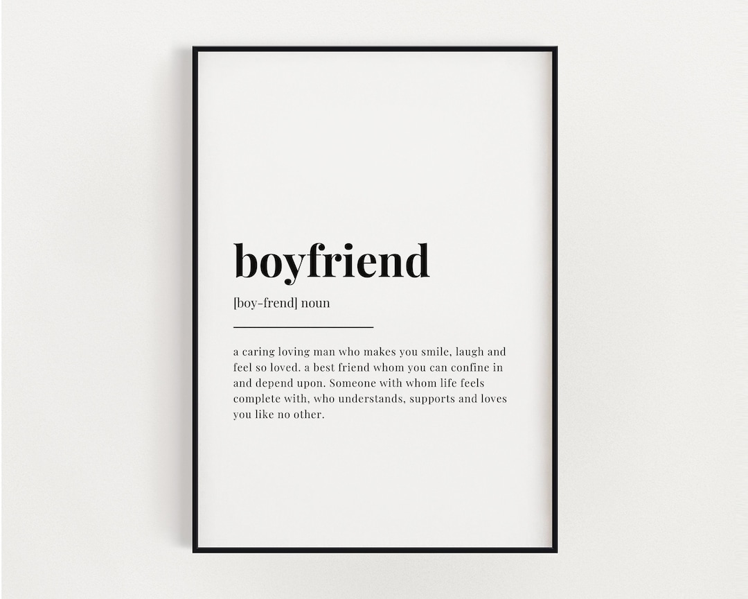BOYFRIEND DEFINITION MEANING | Printable Wall Art | Boyfriend Gift ...