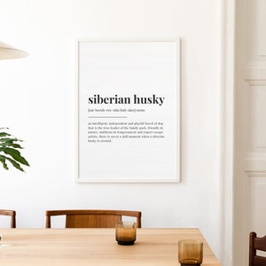 SIBERIAN HUSKY DEFINITION Meaning | Printable Wall Art | Siberian Husky ...