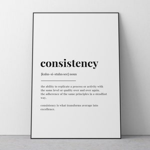 CONSISTENCY DEFINITION PRINT | Digital Download | Printable Wall Art ...
