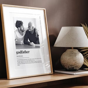 PERSONALISED GODFATHER DEFINITION Print, Wall Art Print, Godfather Gift ...