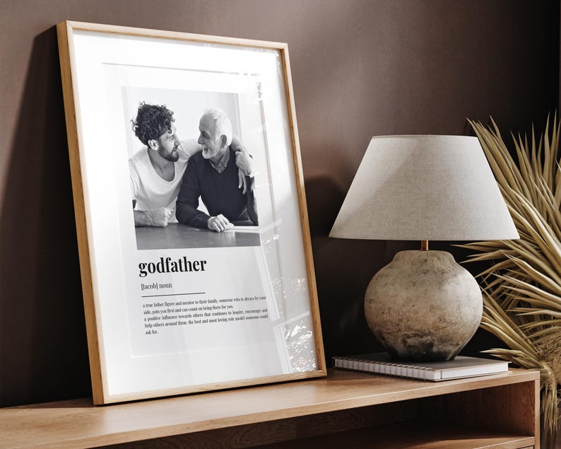 PERSONALISED GODFATHER DEFINITION Print, Wall Art Print, Godfather Gift ...