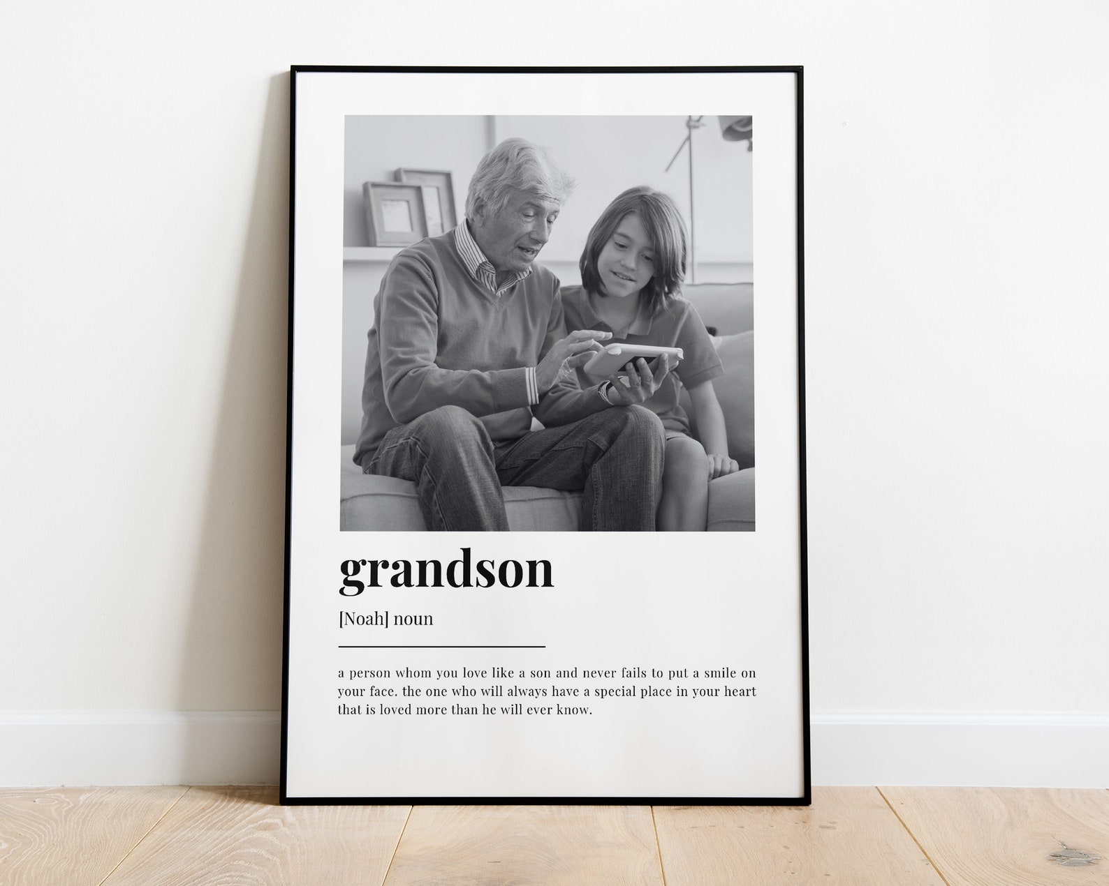 PERSONALISED GRANDSON DEFINITION Print | Wall Art Print | Grandson Gift ...