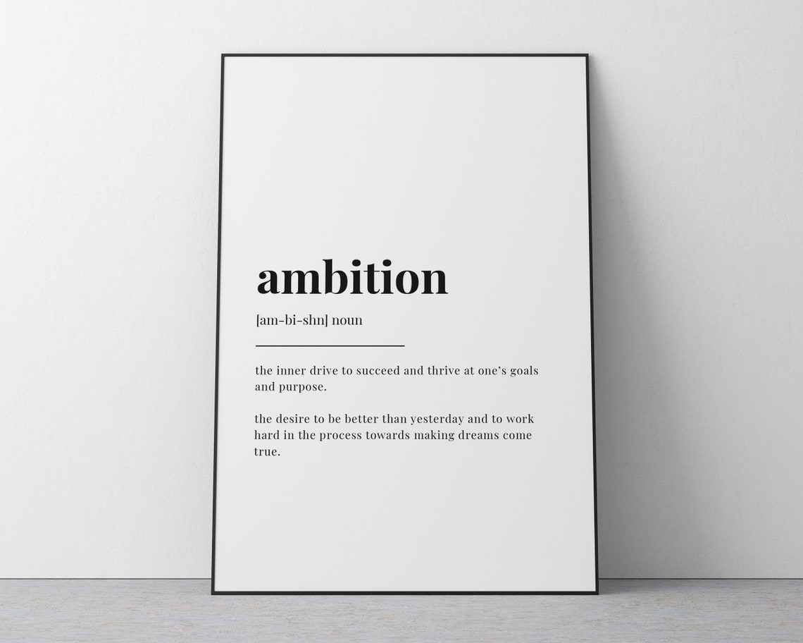 AMBITION DEFINITION PRINT | Digital Download | Printable Wall Art ...