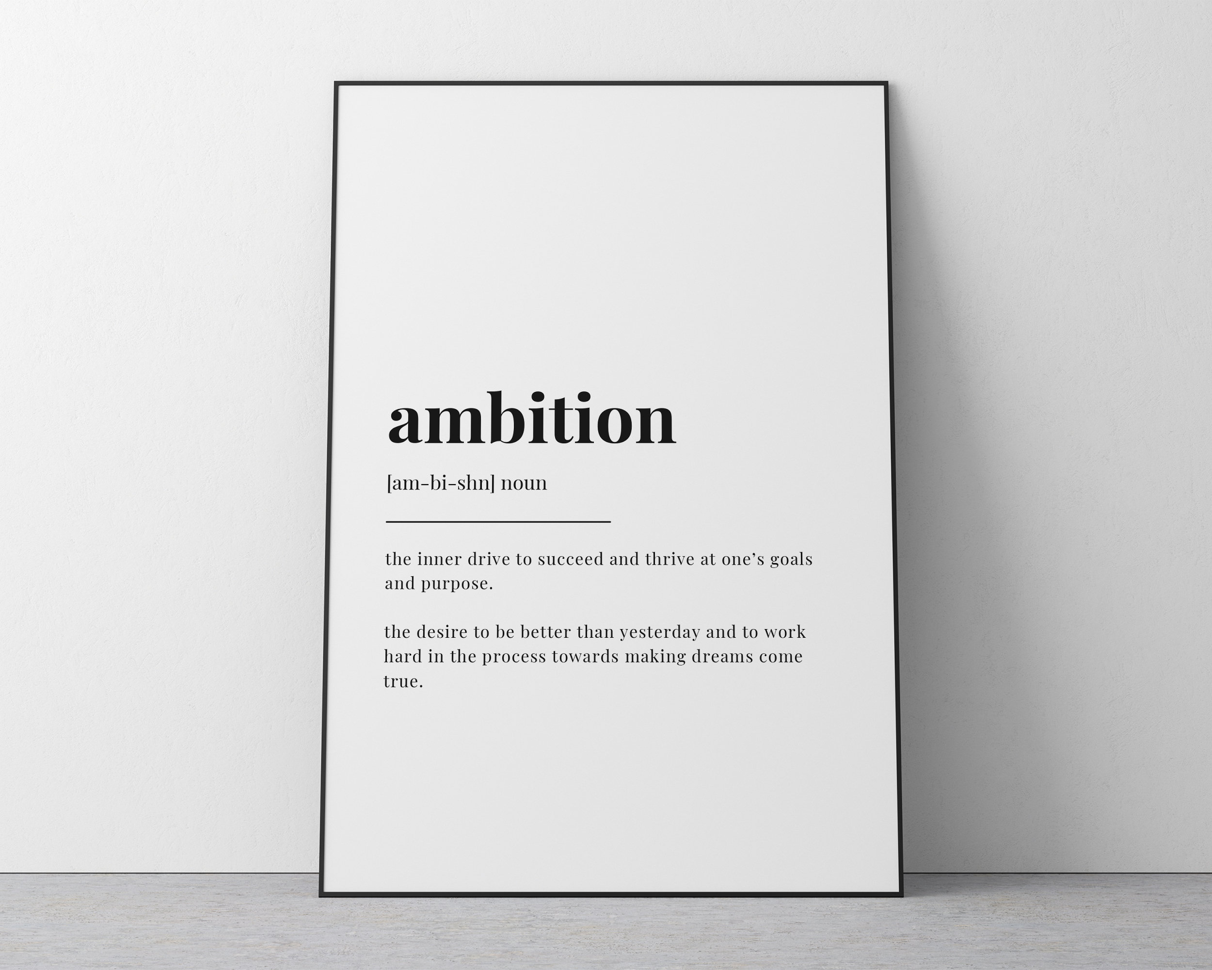 AMBITION DEFINITION PRINT Digital Download Printable Wall - Etsy