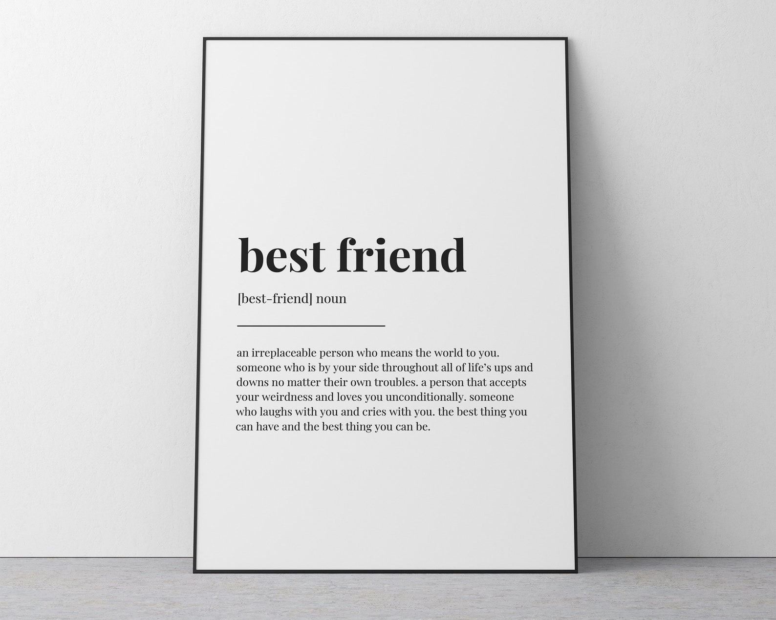 BEST FRIEND DEFINITION Print | Wall Art Print | Best Friend Print ...