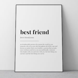 BEST FRIEND DEFINITION Print | Wall Art Print | Best Friend Print ...