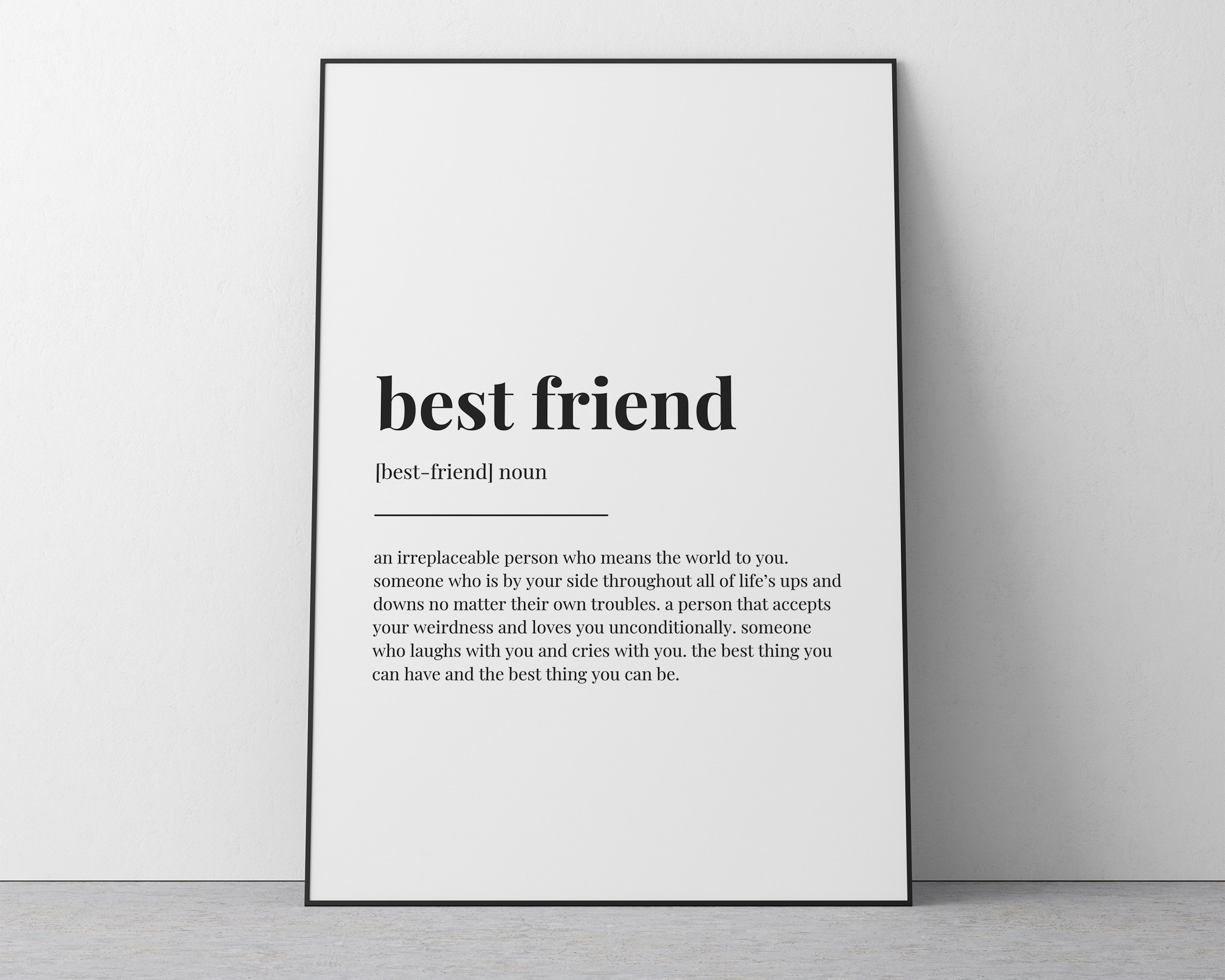 BEST FRIEND DEFINITION Print Wall Art Print Best Friend - Etsy