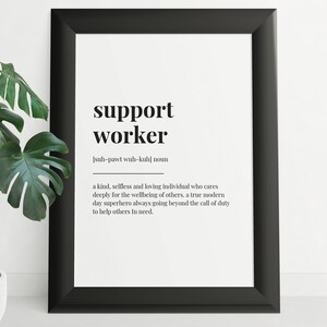 SUPPORT WORKER DEFINITION Print Wall Art Print Definition - Etsy UK
