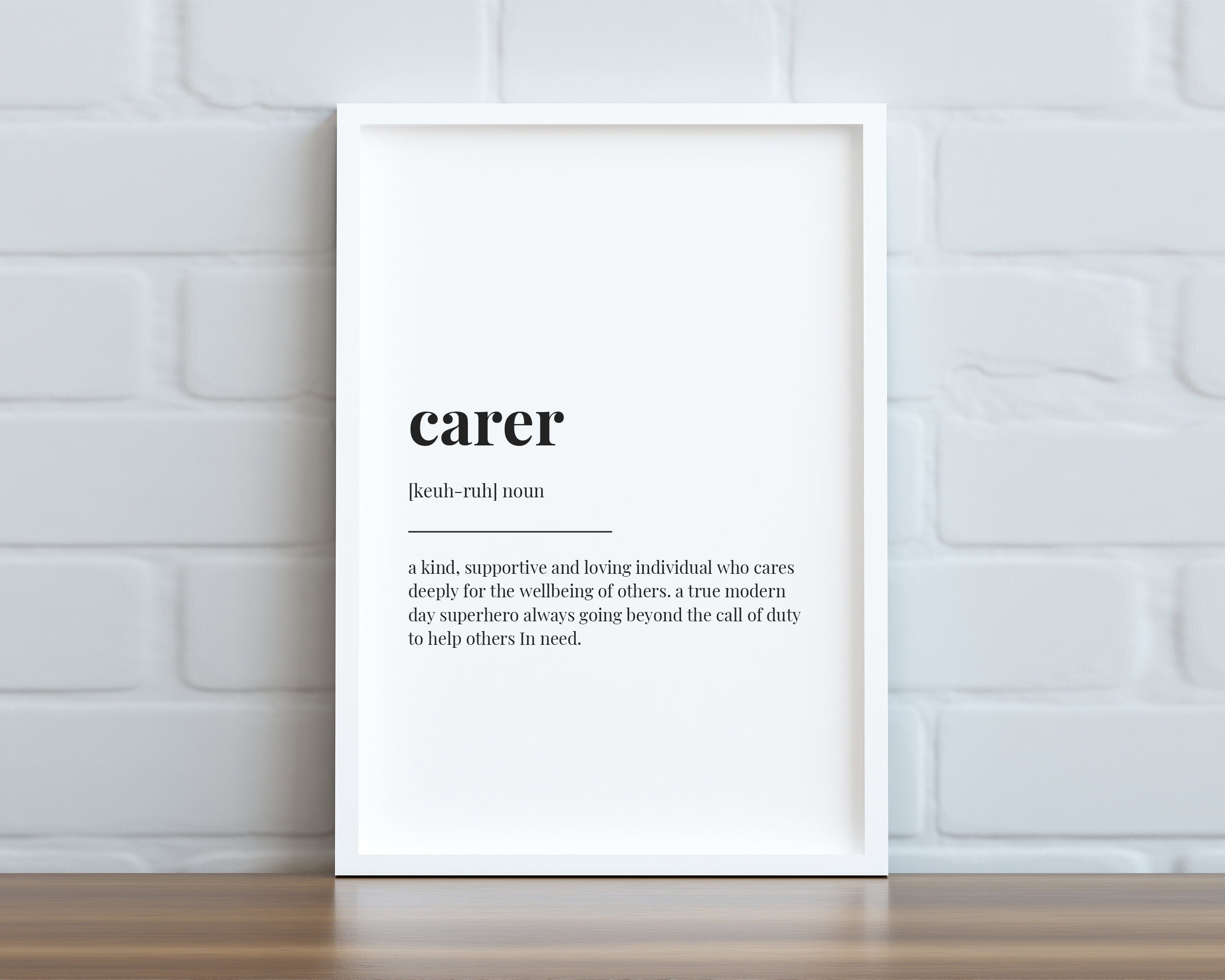 CARER DEFINITION MEANING | Instant Download | Printable Wall Art ...