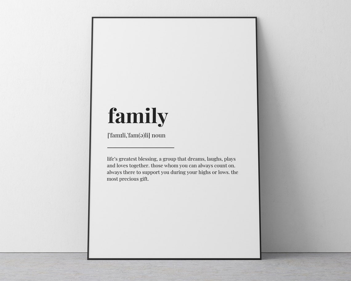 FAMILY DEFINITION MEANING Printable Wall Art Home Décor | Etsy