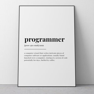 Instant Download Printable Wall Art, Programmer Definition Meaning ...