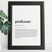PROFESSOR DEFINITION PRINT | Digital Download | Printable Wall Art ...